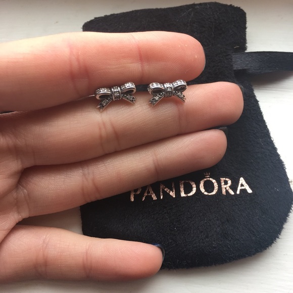 Pandora | Jewelry | Pandora Bow Earrings | Poshmark